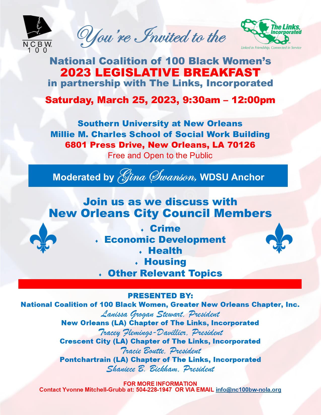 2023 Legislative Breakfast – New Orleans Chapter of The Links Incorporated